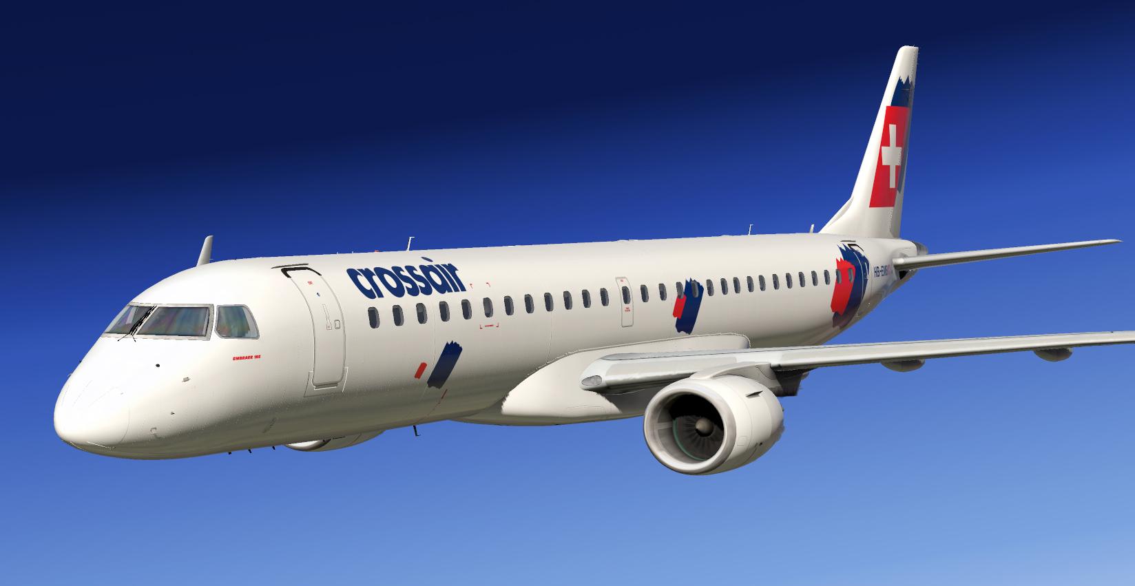Fictional Crossair 1990s Livery for Embraer E195 v2.2 by X-Crafts ...