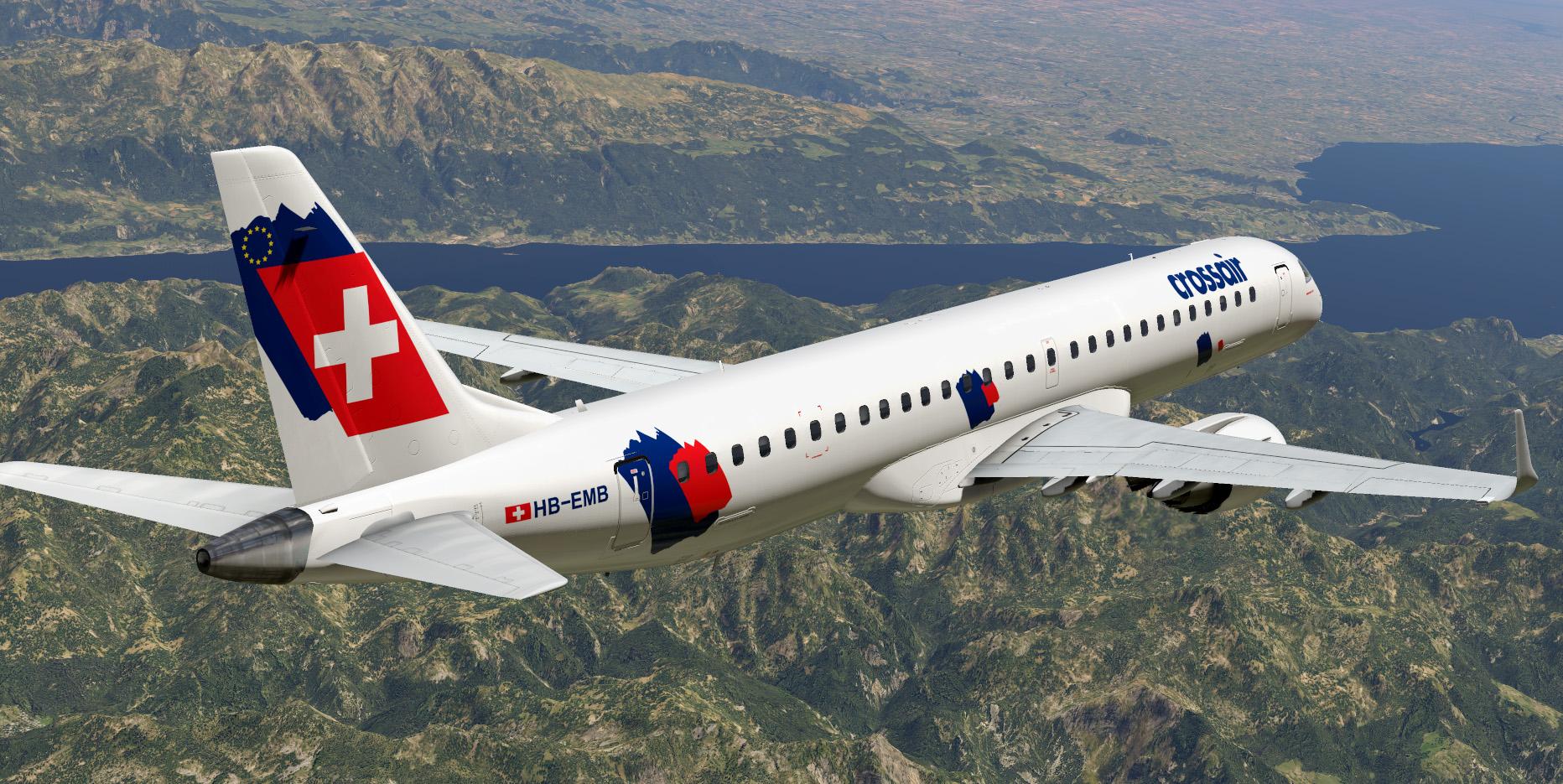 Fictional Crossair 1990s Livery for Embraer E195 v2.2 by X-Crafts ...