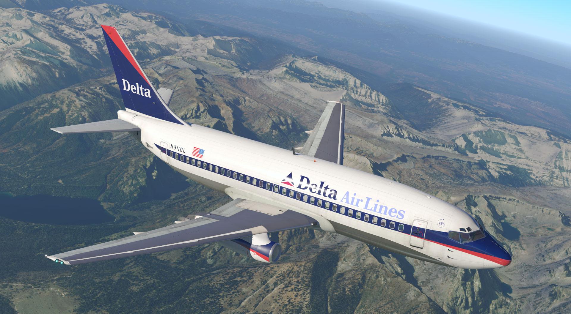 Delta Ron Allen - FlyJSim 737-200 V3 Pro - 732 TwinJet Paints - X-Plane ...