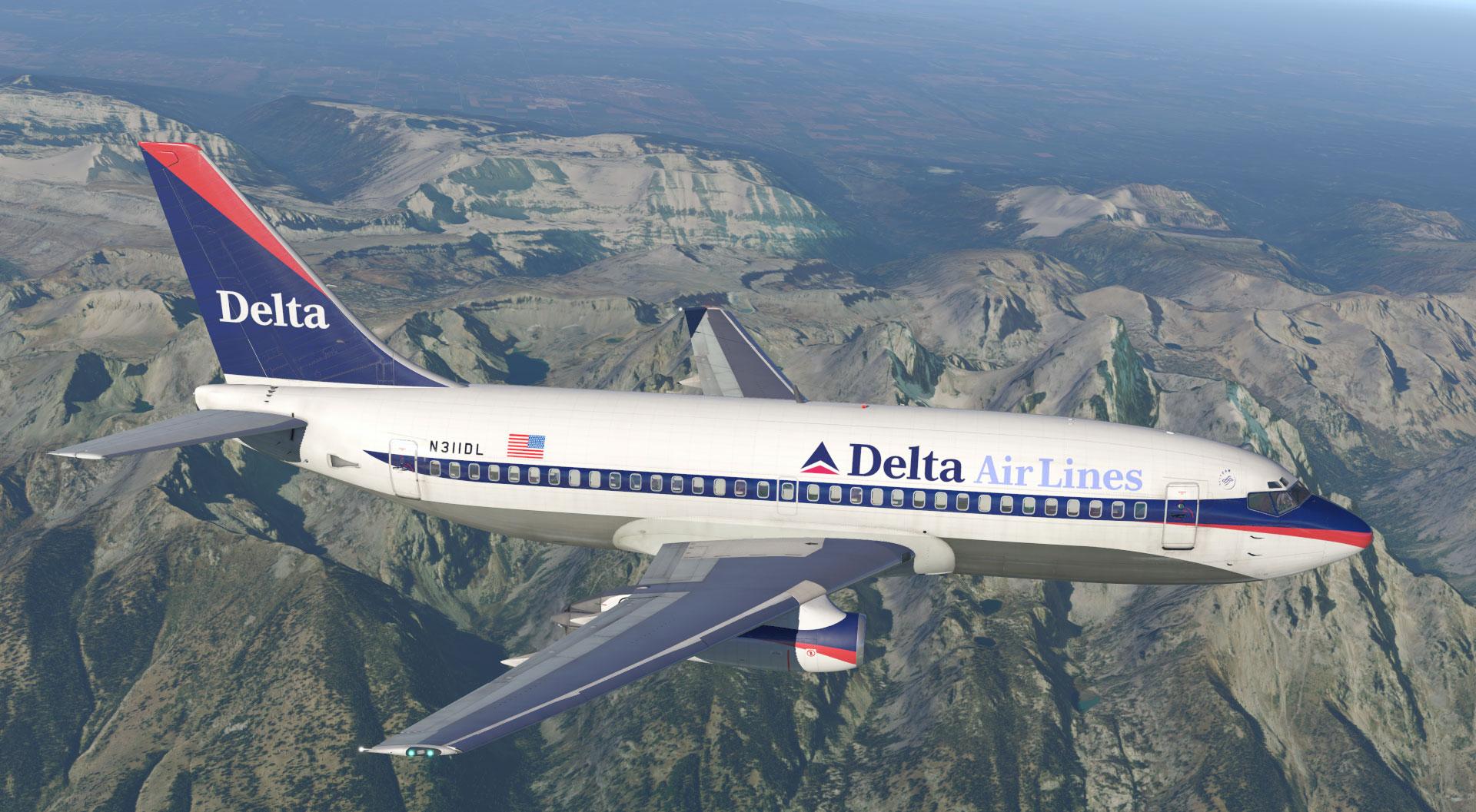 Delta Ron Allen - FlyJSim 737-200 V3 Pro - 732 TwinJet Paints - X-Plane ...