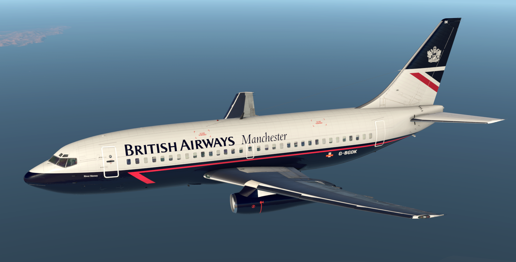 British Airways Manchester Landor G-BGDK River Mersey for 732 TwinJet ...