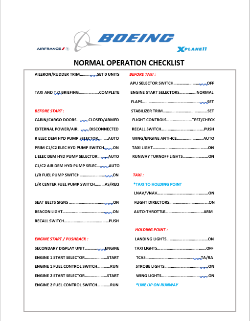 Boeing 777 Checklist - Utilities - X-Plane.Org Forum