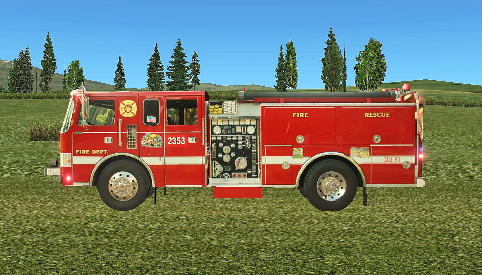 US Style Fire Engine (Static) - Objects - X-Plane.Org Forum