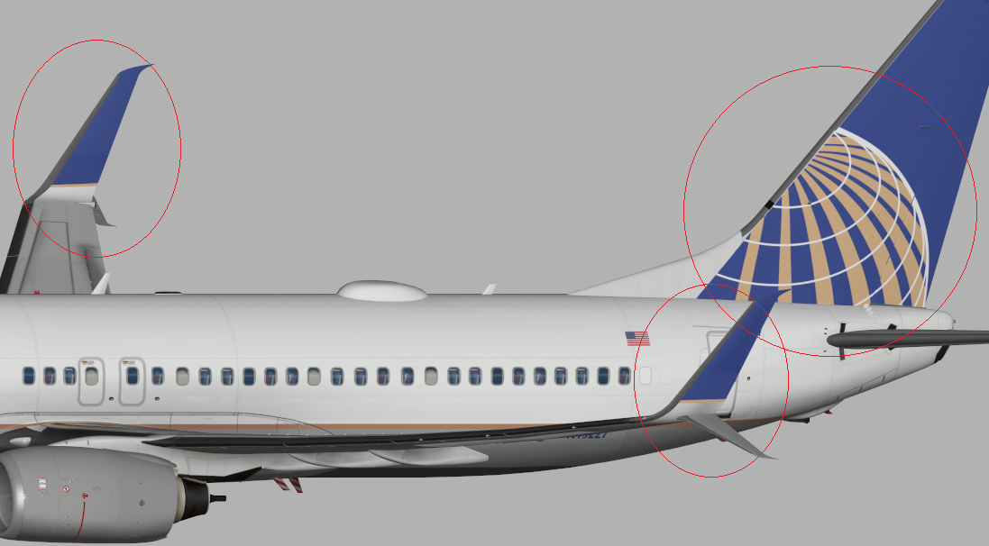 United Airlines Zibo 737 Wing and Tail Corrections - Aircraft Skins ...