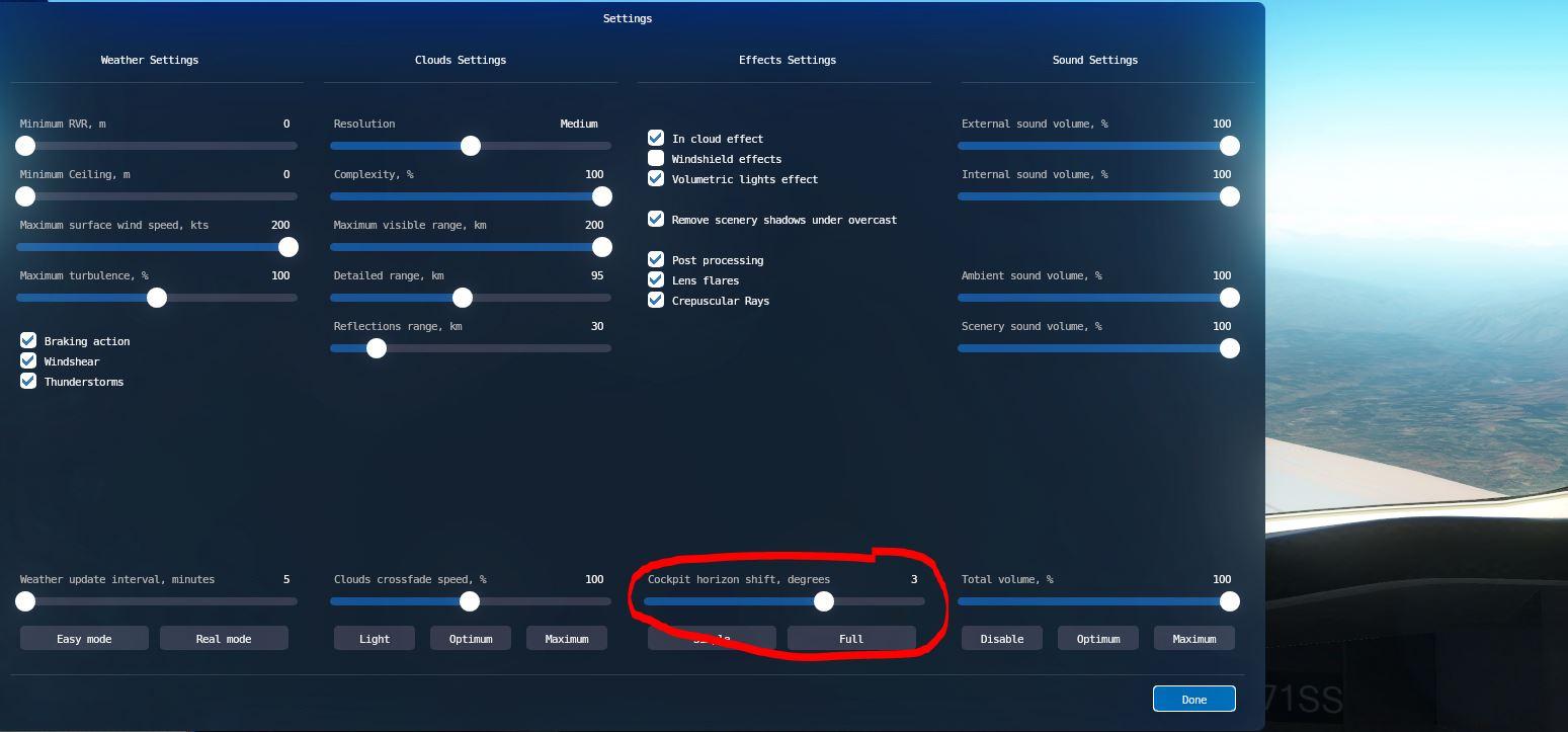 Cockpit horizon shift - xEnviro - X-Plane.Org Forum