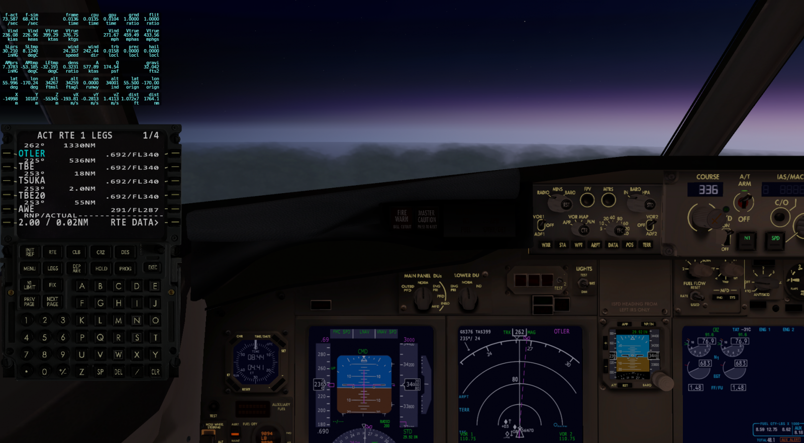 FMC Waypoint Headings Contiguous MFD route lines deviate to Reverse ...