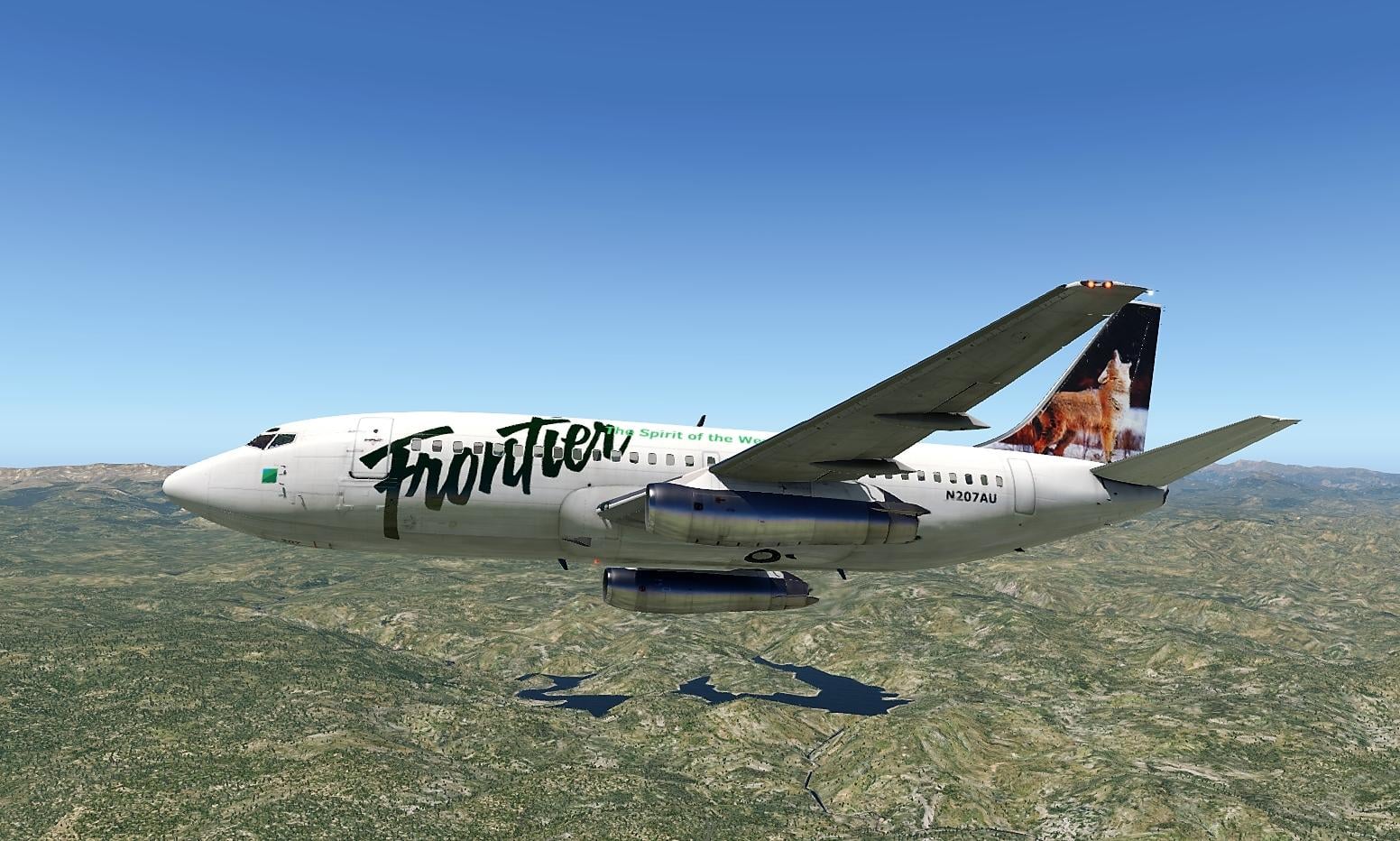Frontier 90s N207AU for FlyJSim 737-200 V3 - 732 TwinJet Paints - X ...