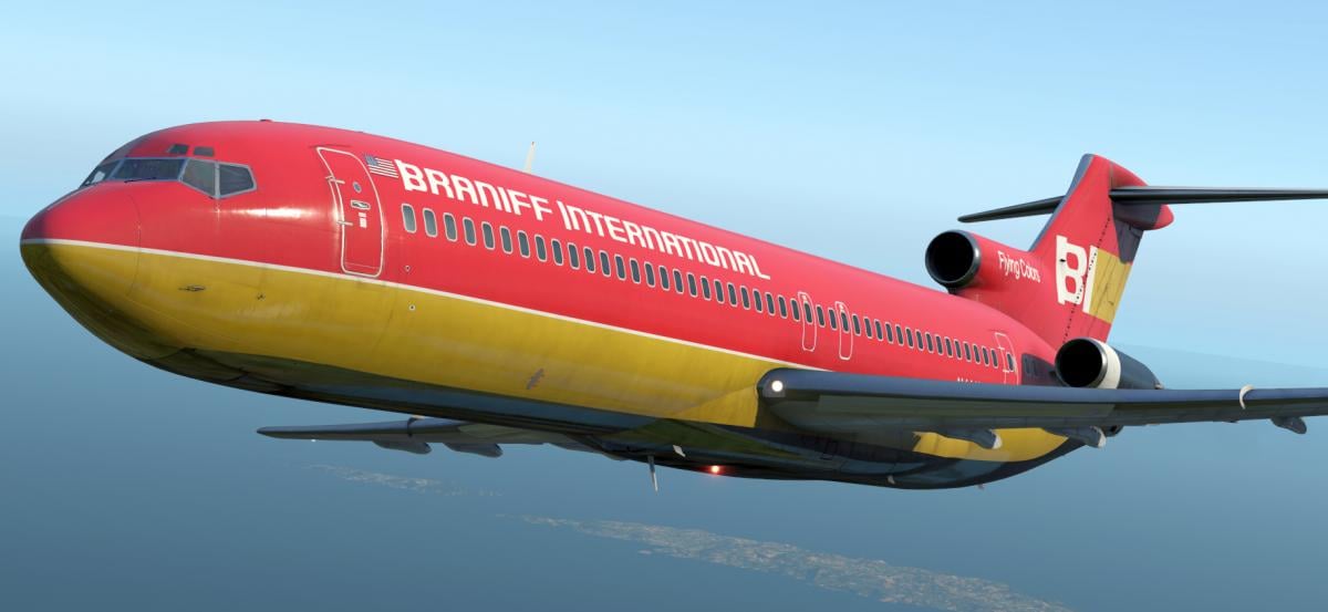 Braniff Flying Colors (Aztec Red) N441BN for 727200A V3 Pro by FlyJSim ...