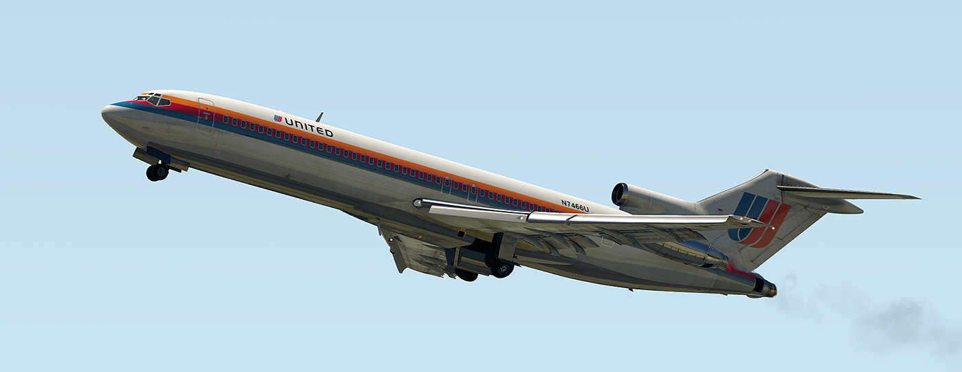 United 727-200 N7466U "Rainbow" (1970s/1980s) for FlyJSim 727 V3 ...