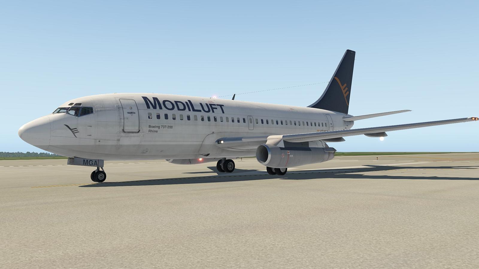 FlyJSim v3 Boeing 737-200 ModiLuft VT-MGA "Rhine" - 732 TwinJet Paints ...