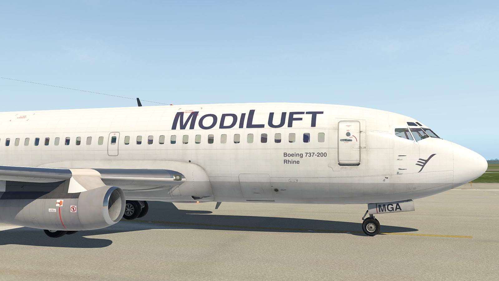 FlyJSim v3 Boeing 737-200 ModiLuft VT-MGA "Rhine" - 732 TwinJet Paints ...