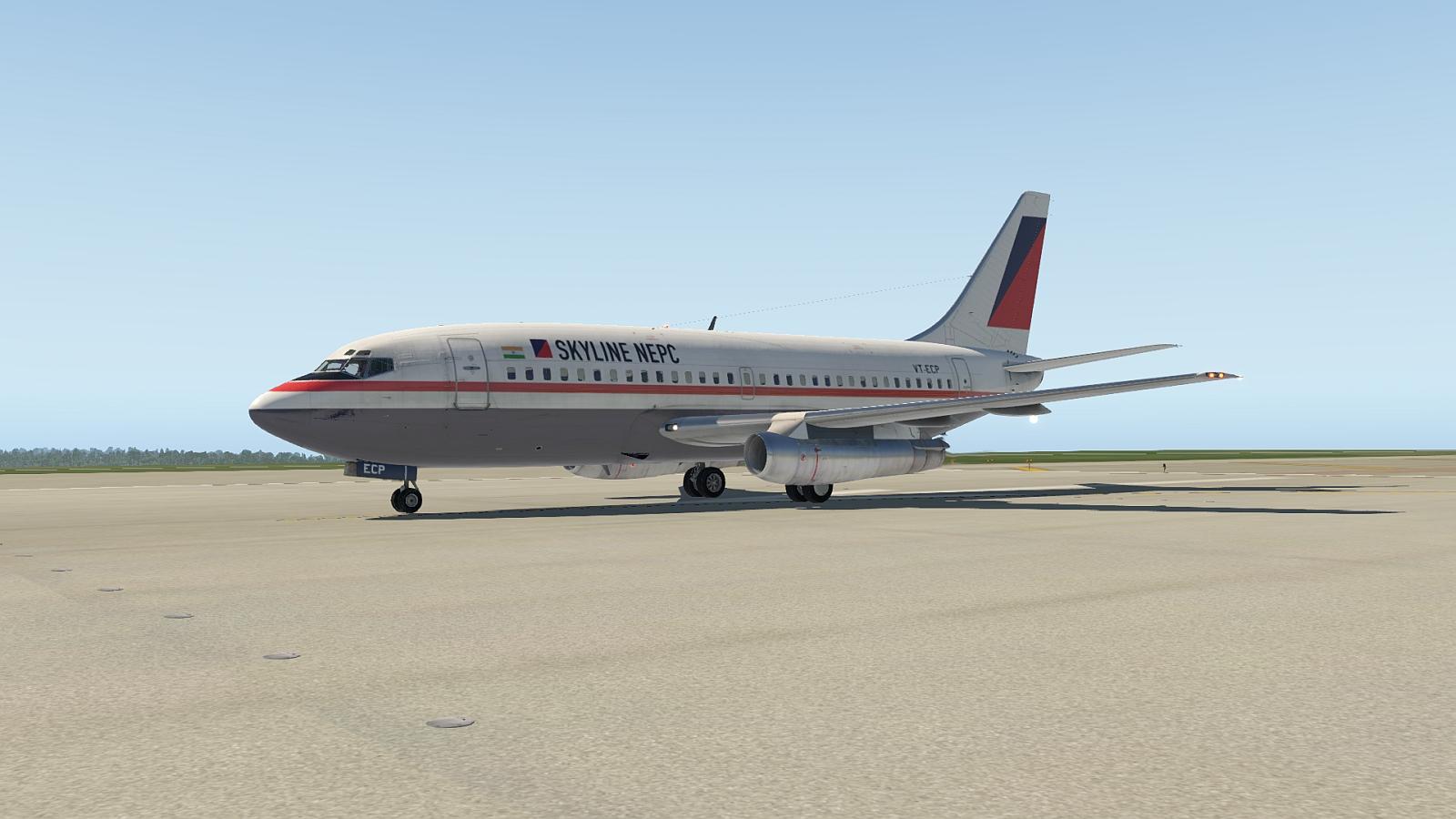 FlyJSim v3 Boeing 737-200 Skyline NEPC VT-ECP - 732 TwinJet Paints - X ...