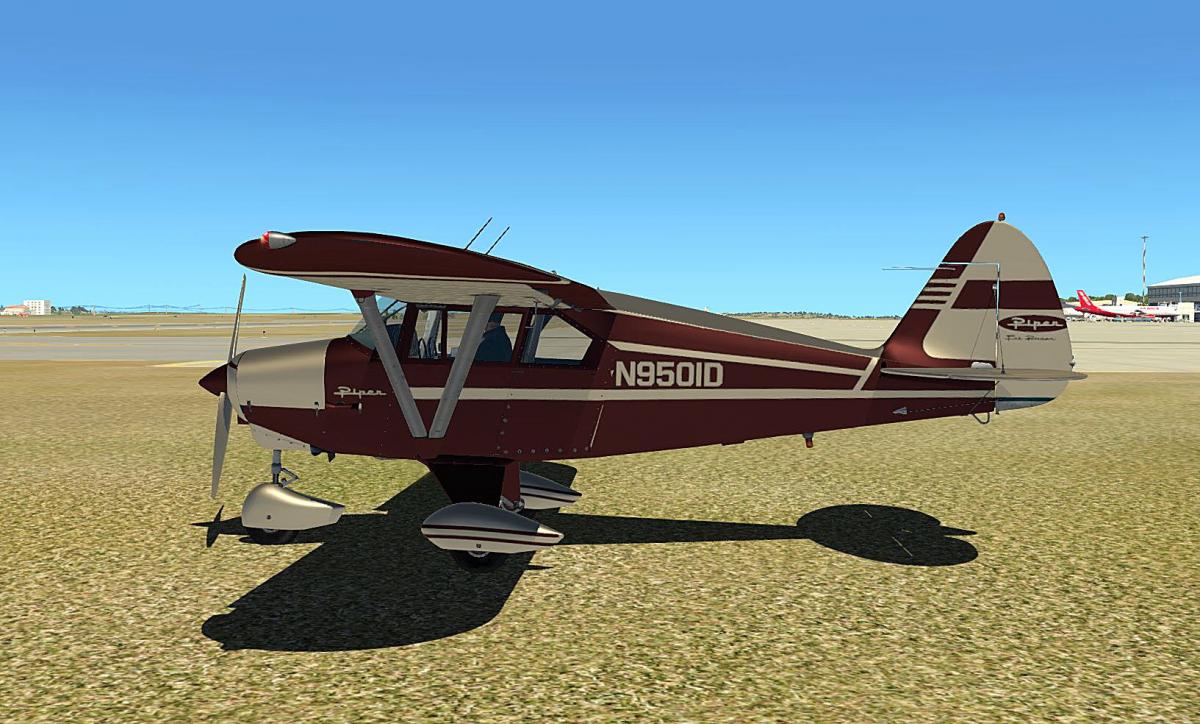 Piper PA22 Tri Pacer Burgundy & Silver Metallic Retro N9501D (Alabeo ...