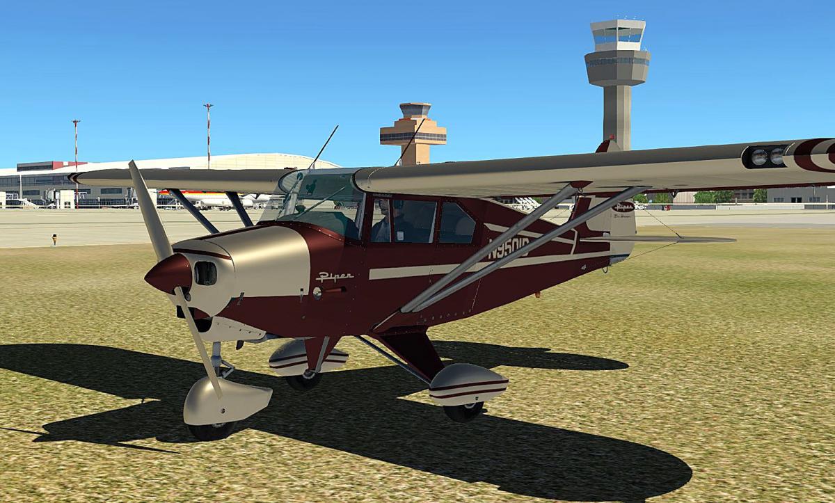 Piper PA22 Tri Pacer Burgundy & Silver Metallic Retro N9501D (Alabeo ...