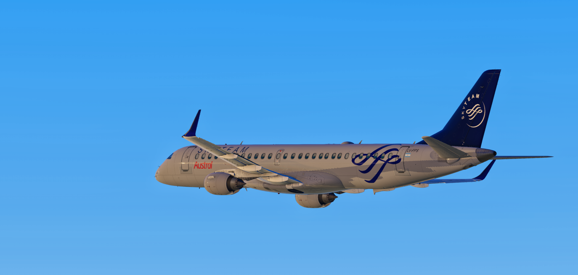 SSG E-195 Evolution - Austral Lineas SkyTeam LV-FPS - SSG Liveries - X ...
