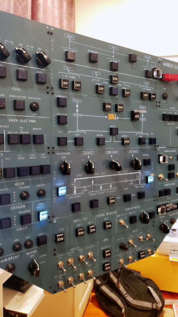 self made Overhead Panel for FF320 - 320 Ultimate by FlightFactor - X ...