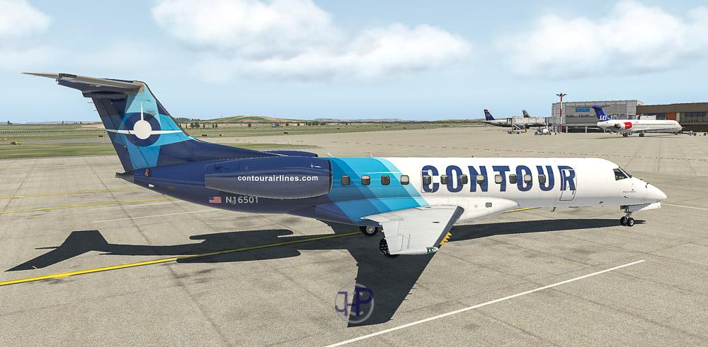 A Contour Airlines livery for the X-Crafts Embraer E135 model only ...