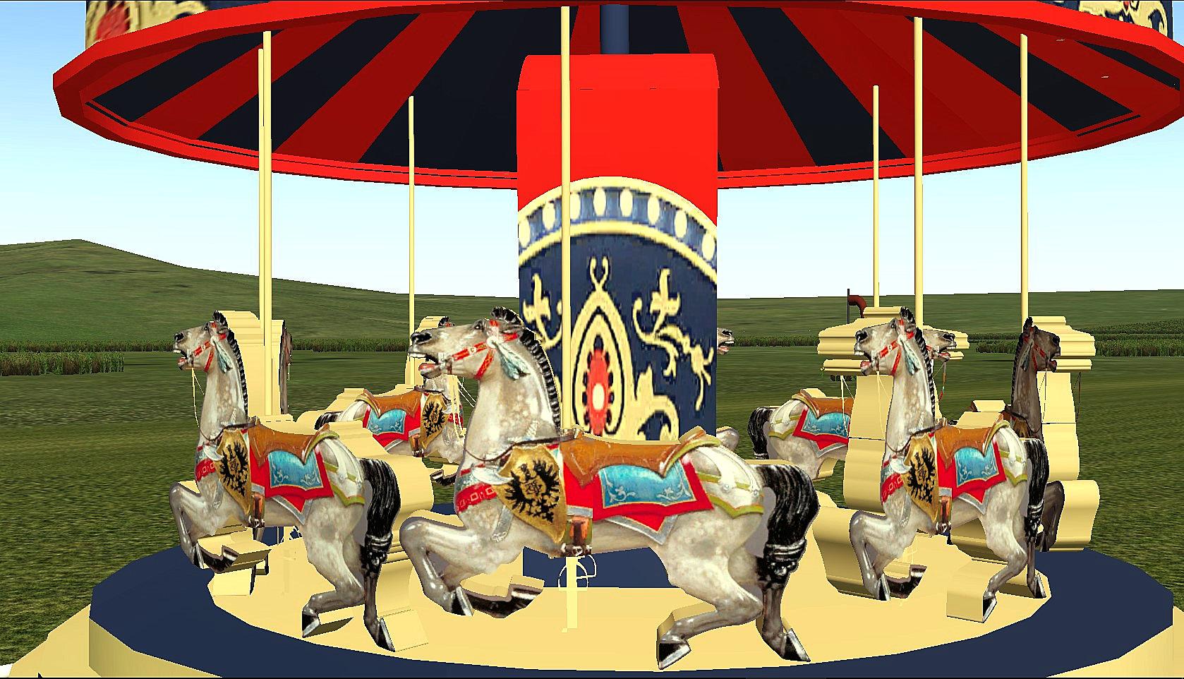 Fairground Carousel Animated & Showman's Steam Engine - Objects - X ...