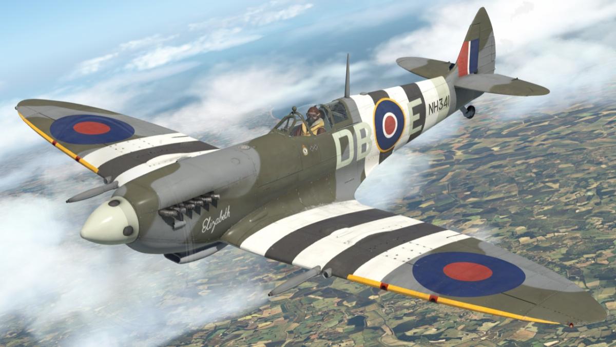Spitfire MkIX paint (FlyingIron payware): 411 'Grizzly Bear' Squadron ...