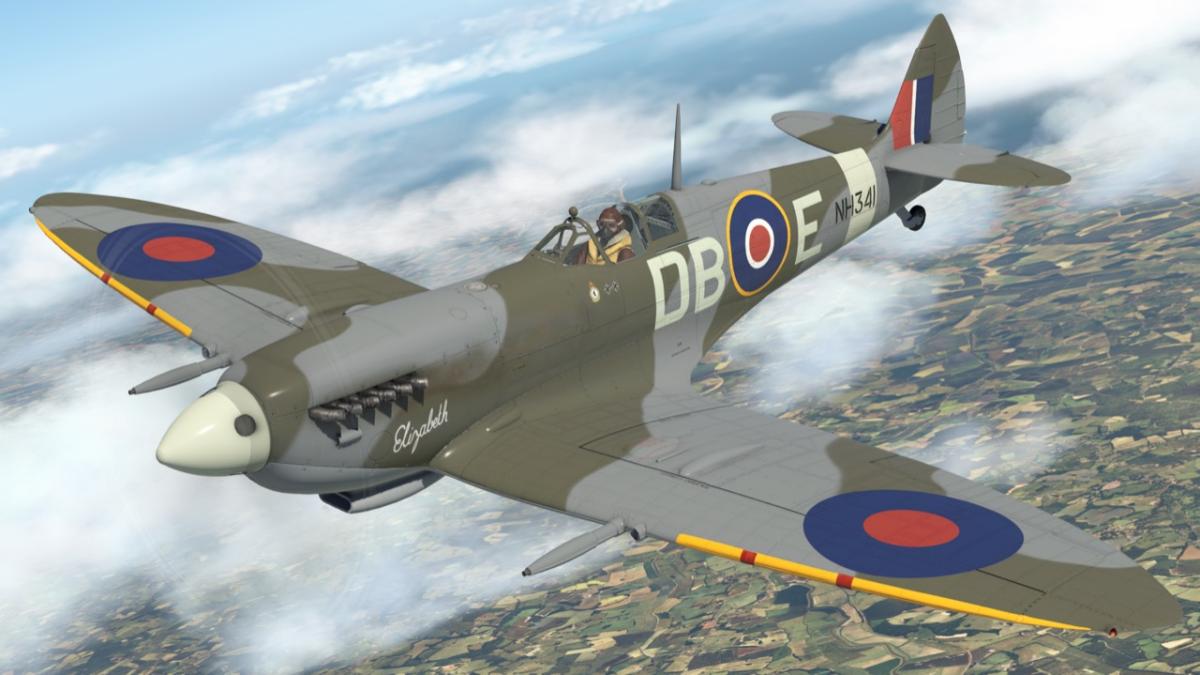 Spitfire MkIX paint (FlyingIron payware): 411 'Grizzly Bear' Squadron ...