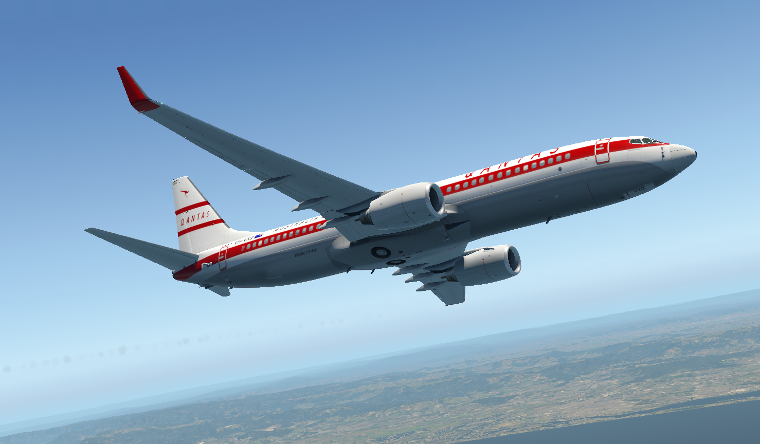 Retro Roo II (VH-VXQ, Qantas) livery for default 737-800 - Aircraft ...