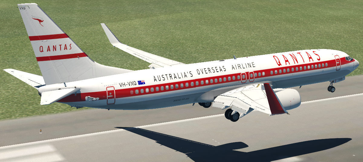 Retro Roo II (VH-VXQ, Qantas) livery for default 737-800 - Aircraft ...