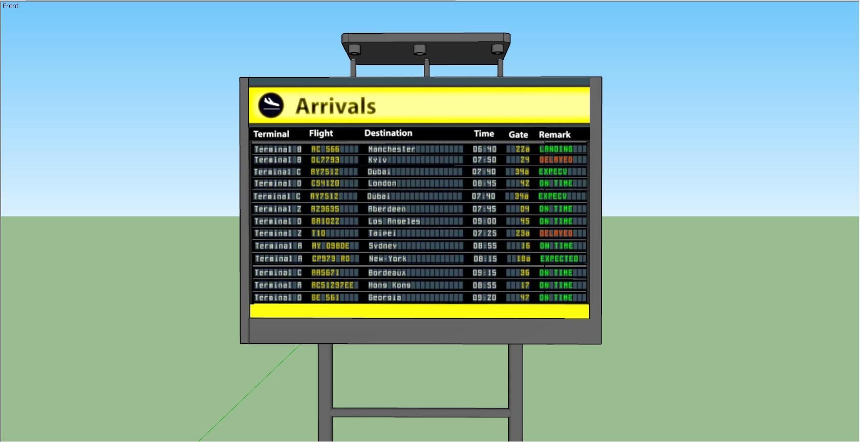 Airport Arrival & Departure Board (Animated) - Objects - X-Plane.Org Forum
