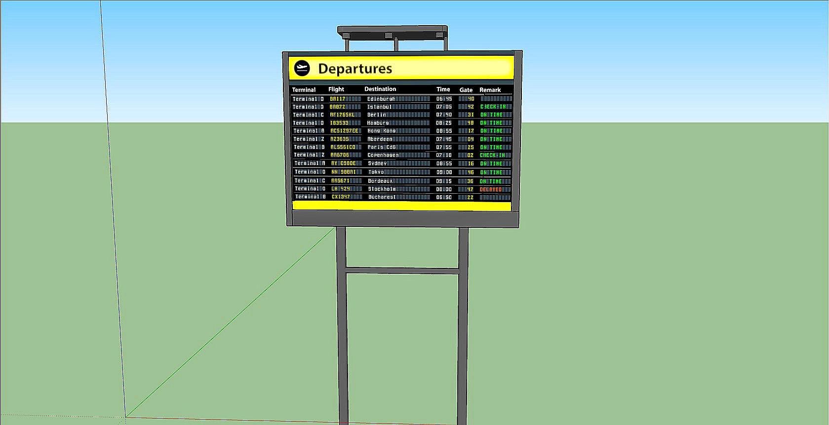 Airport Arrival & Departure Board (Animated) - Objects - X-Plane.Org Forum