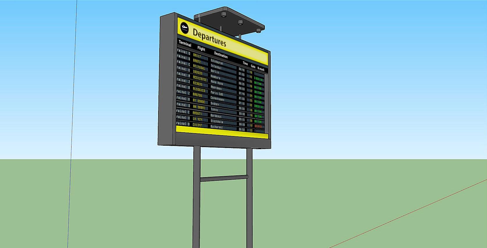 Airport Arrival & Departure Board (Animated) - Objects - X-Plane.Org Forum