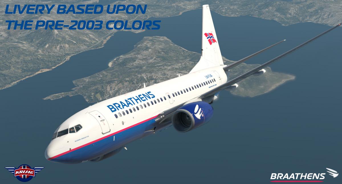 Braathens - Boeing 737-700 - LN-TUA - Aircraft Skins - Liveries - X ...