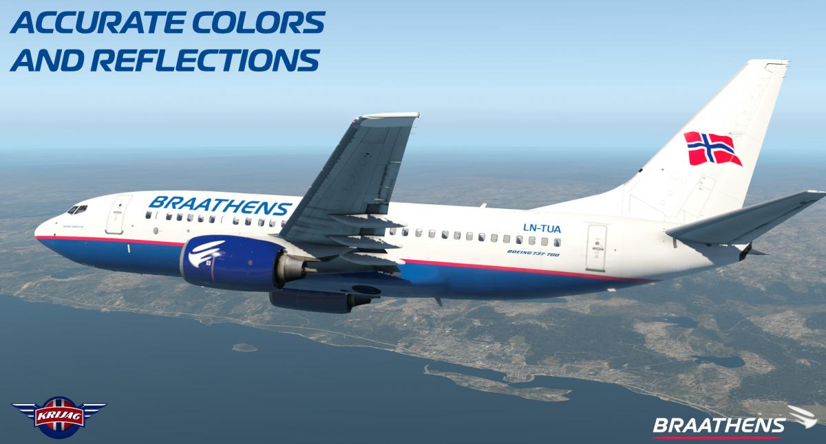 Braathens - Boeing 737-700 - LN-TUA - Aircraft Skins - Liveries - X ...