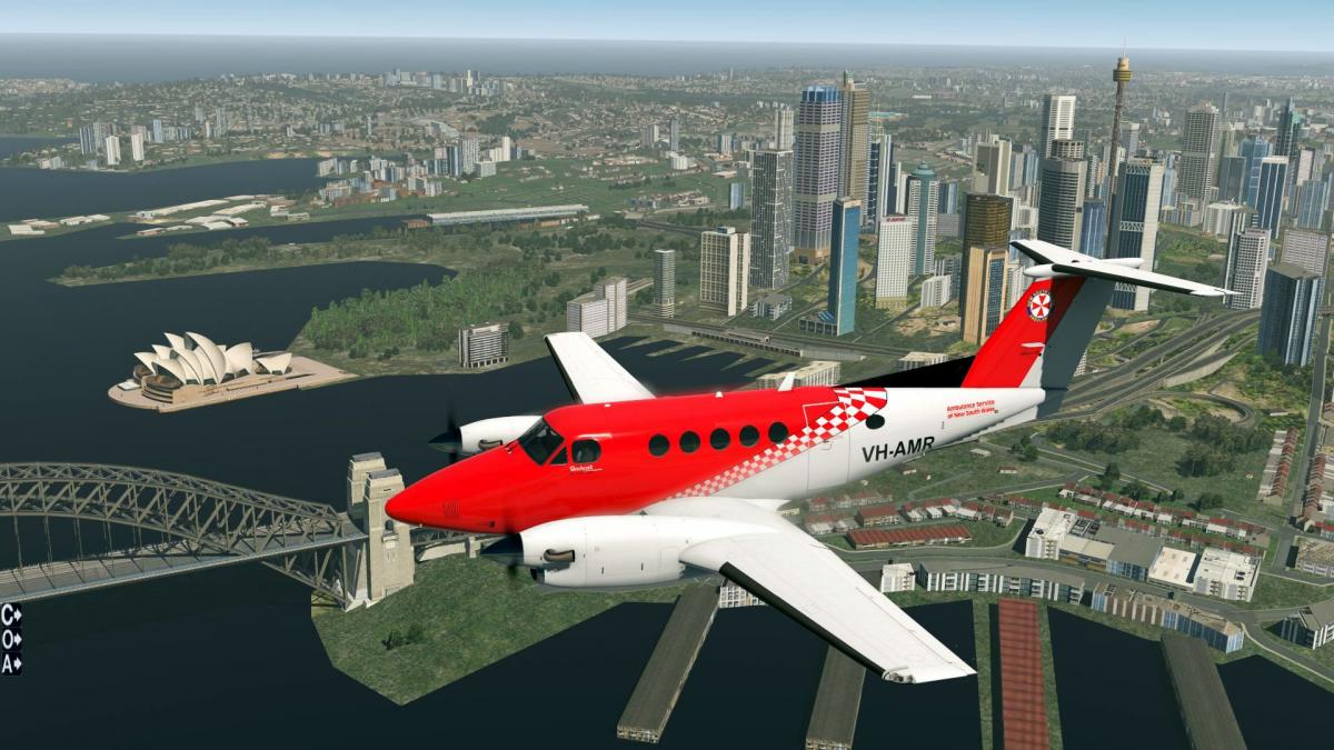 Carenado B200 Repaint- NSW Air Ambulance- VH-AMR - Aircraft Skins ...
