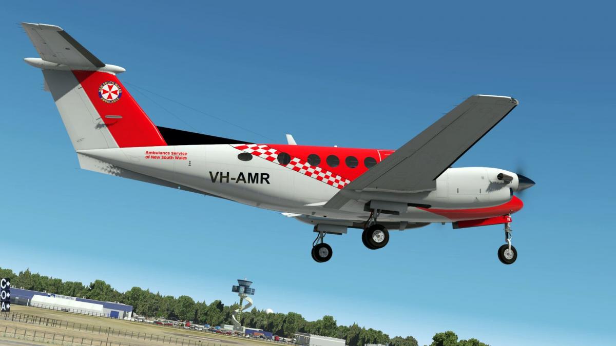 Carenado B200 Repaint- NSW Air Ambulance- VH-AMR - Aircraft Skins ...