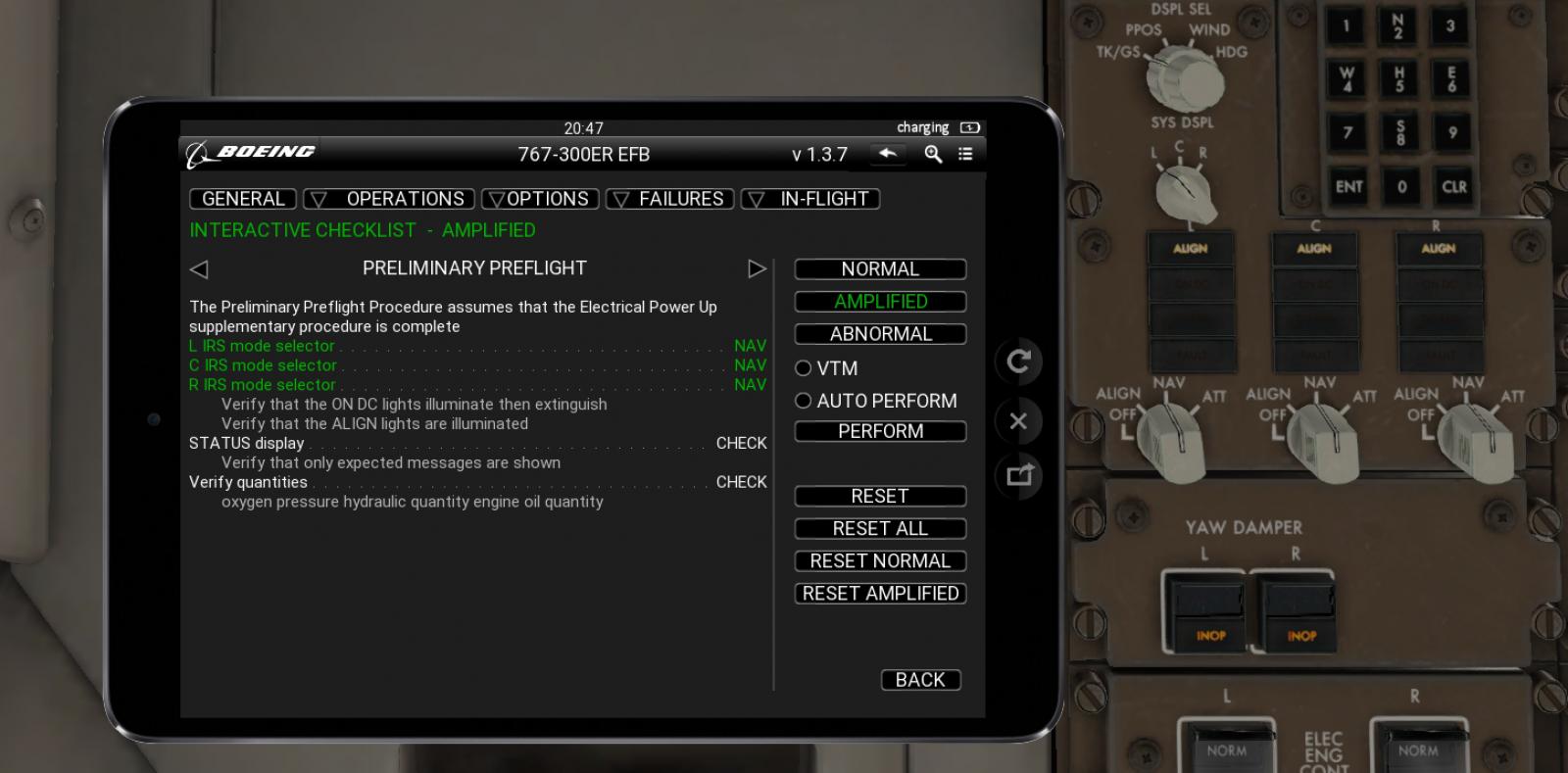 ON DC lights at the begining of the IRS alignment - Boeing 767 ...