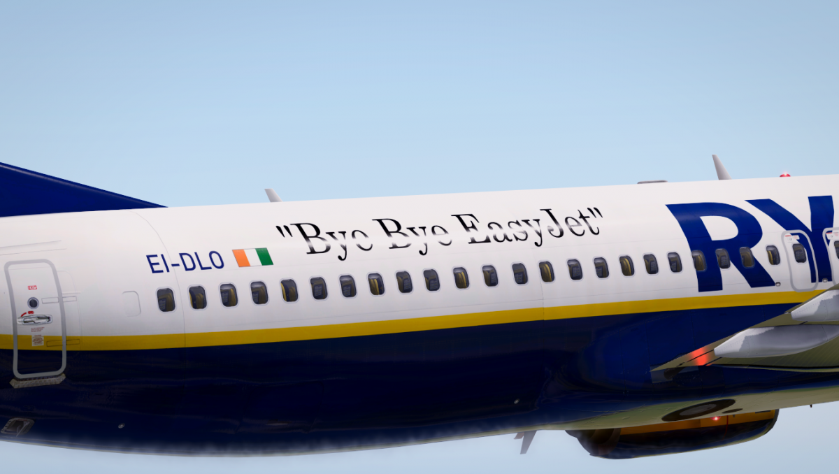 Ryanair EI-DLO (Bye Bye EasyJet) - Boeing 737-800 ZIBO - Aircraft Skins ...