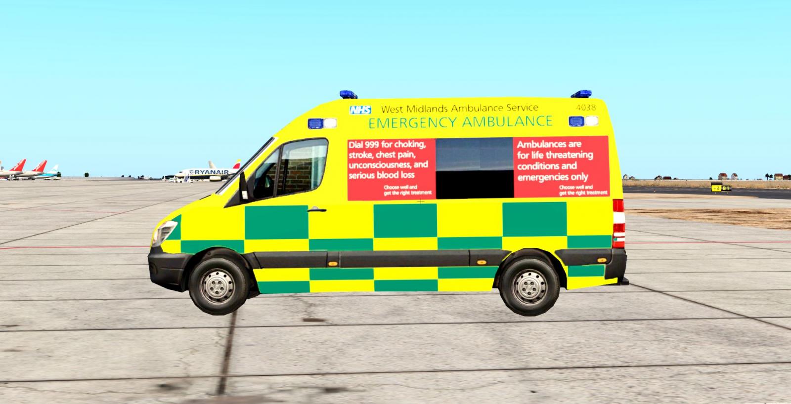 UK West Midlands Ambulance Skin for JARDesign Ground Handling Deluxe ...