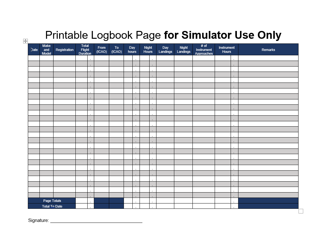 Printable Logbook - Utilities - X-Plane.Org Forum