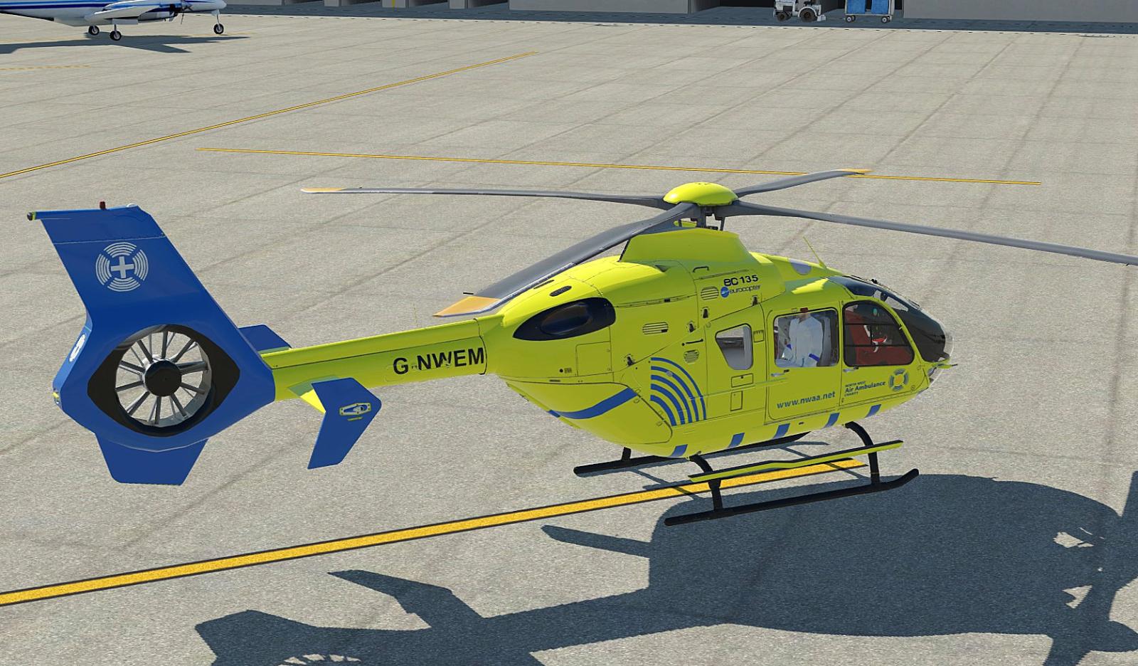 North West Air Ambulance G-NWEM Helimed 75 (Rotorsim EC-135 v5 ...