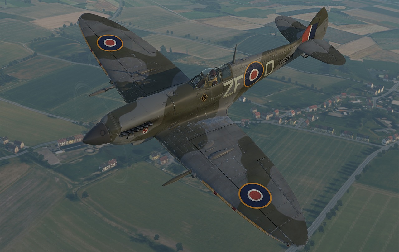Spitfire MkIX paint for FlyingIron payware: TB995, 308s 'City of Krakow ...