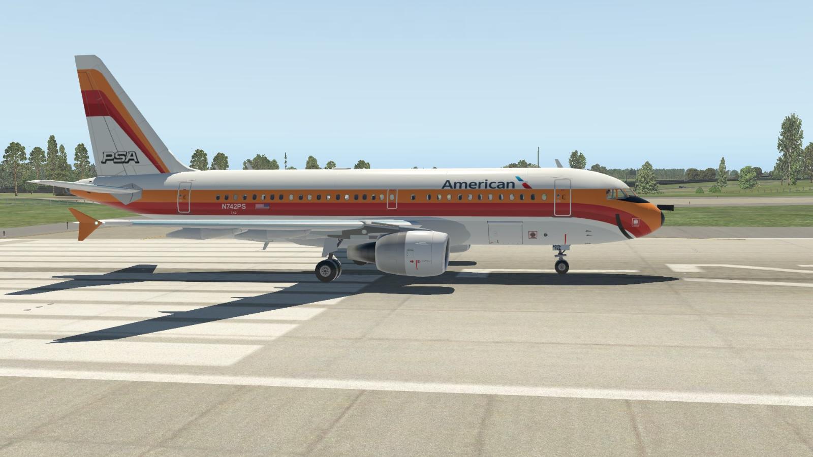 American / PSA Heritage Livery for Airbus A319 Freeware with CFM-56 ...
