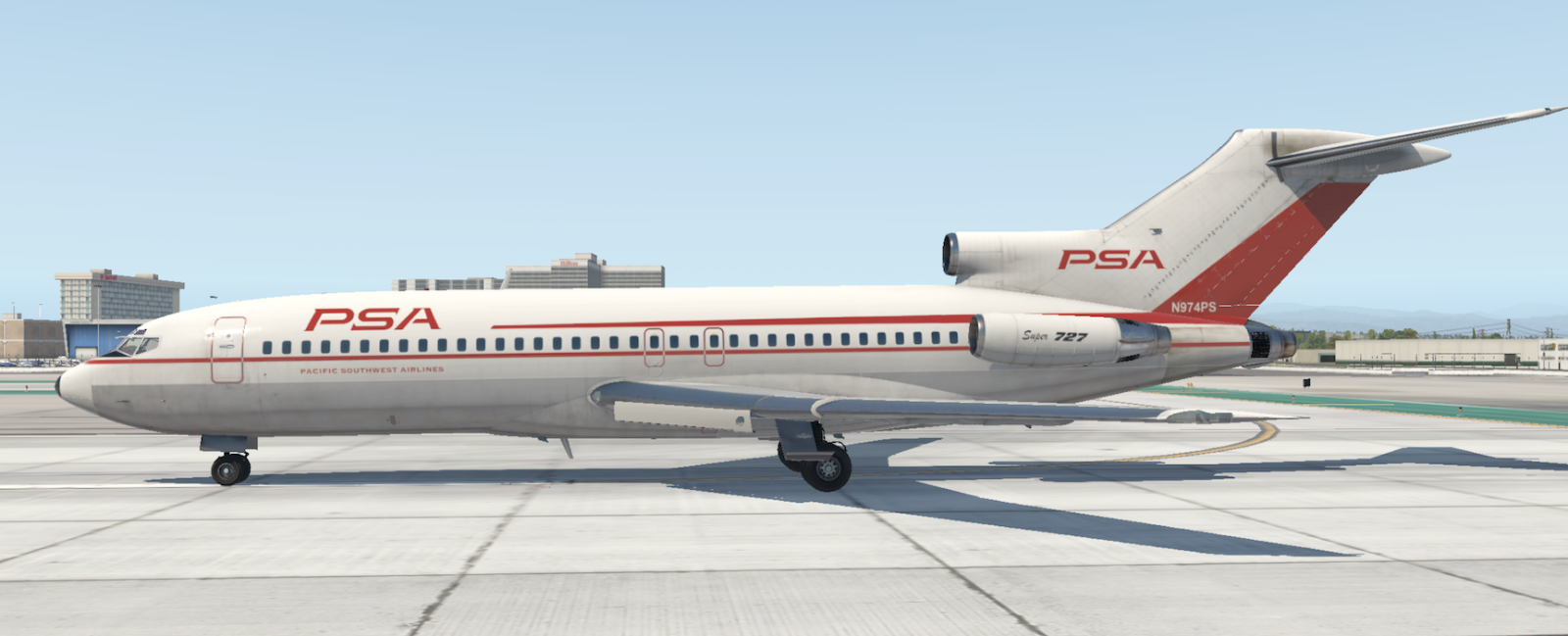 PSA (No Smile) livery for the FlyJSim 727-100 - Aircraft Skins ...