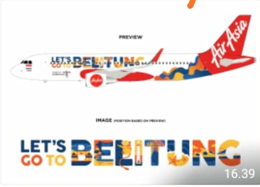 AirAsia livery for zibo 737 {fictional livery} "LET'S GO TO BELITUNG ...