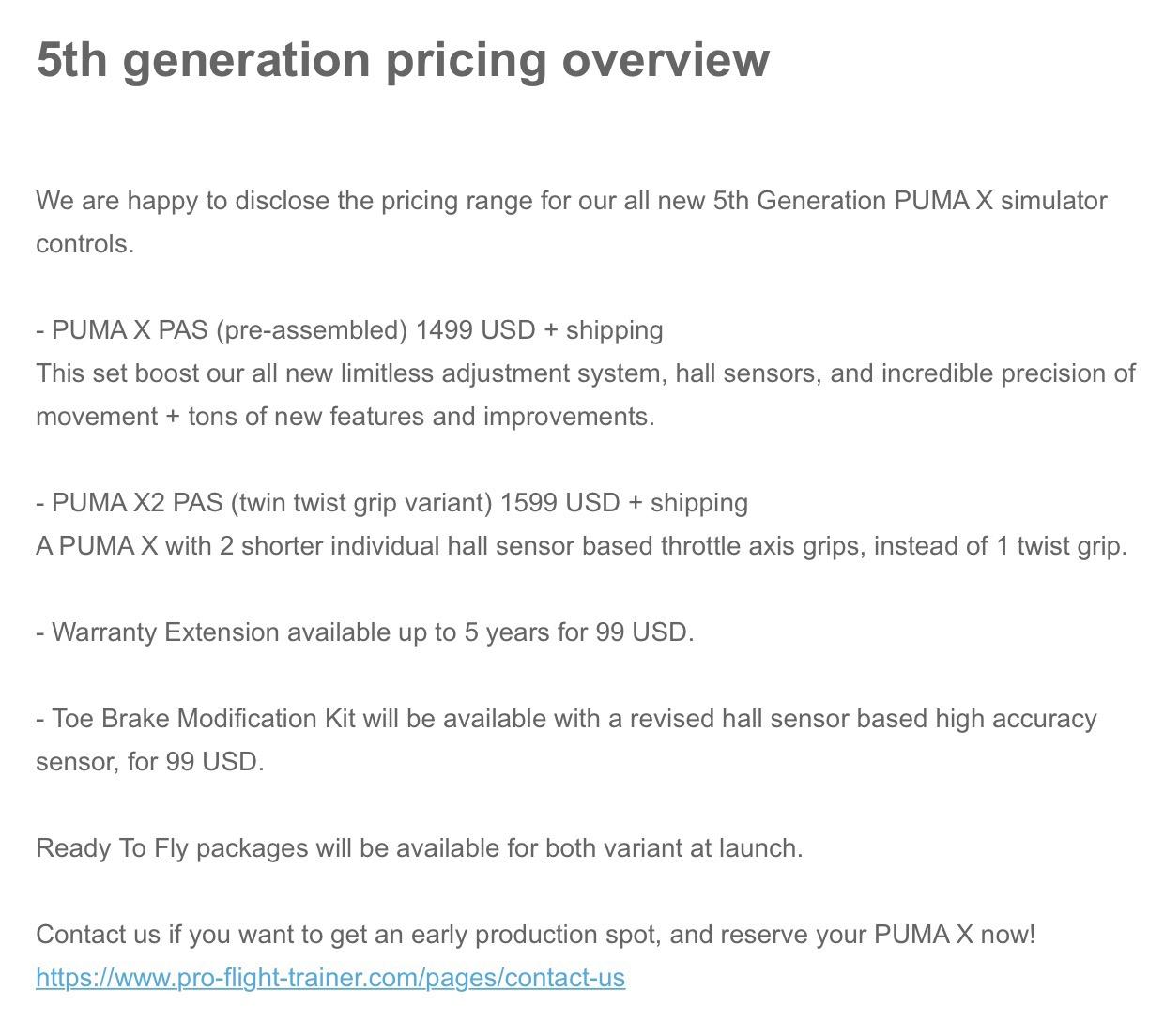 PUMA X - Or the 5th Generation of Pro Flight Trainer Controls ...