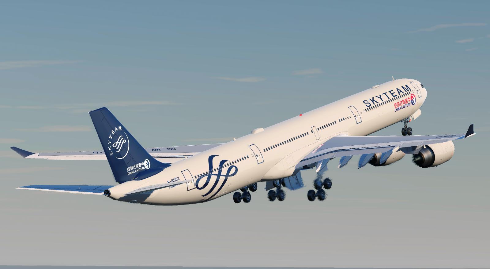 Airbus A340-600 China Eastern SkyTeam B-6053 - Toliss A340 - X-Plane ...