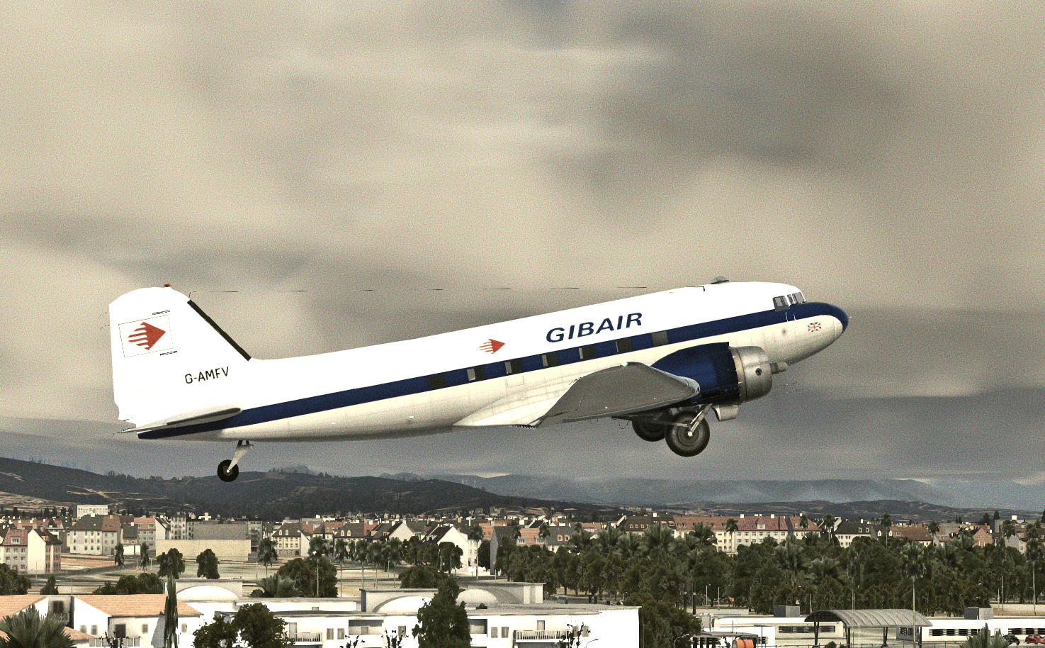 Gibair DC-3 G-AMFV (circa 1970) - AWXDC3 - Aeroworx (AWXDC3)Douglas C ...