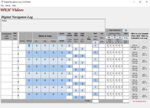 Digital VFR Navigation Log - Utilities - X-Plane.Org Forum
