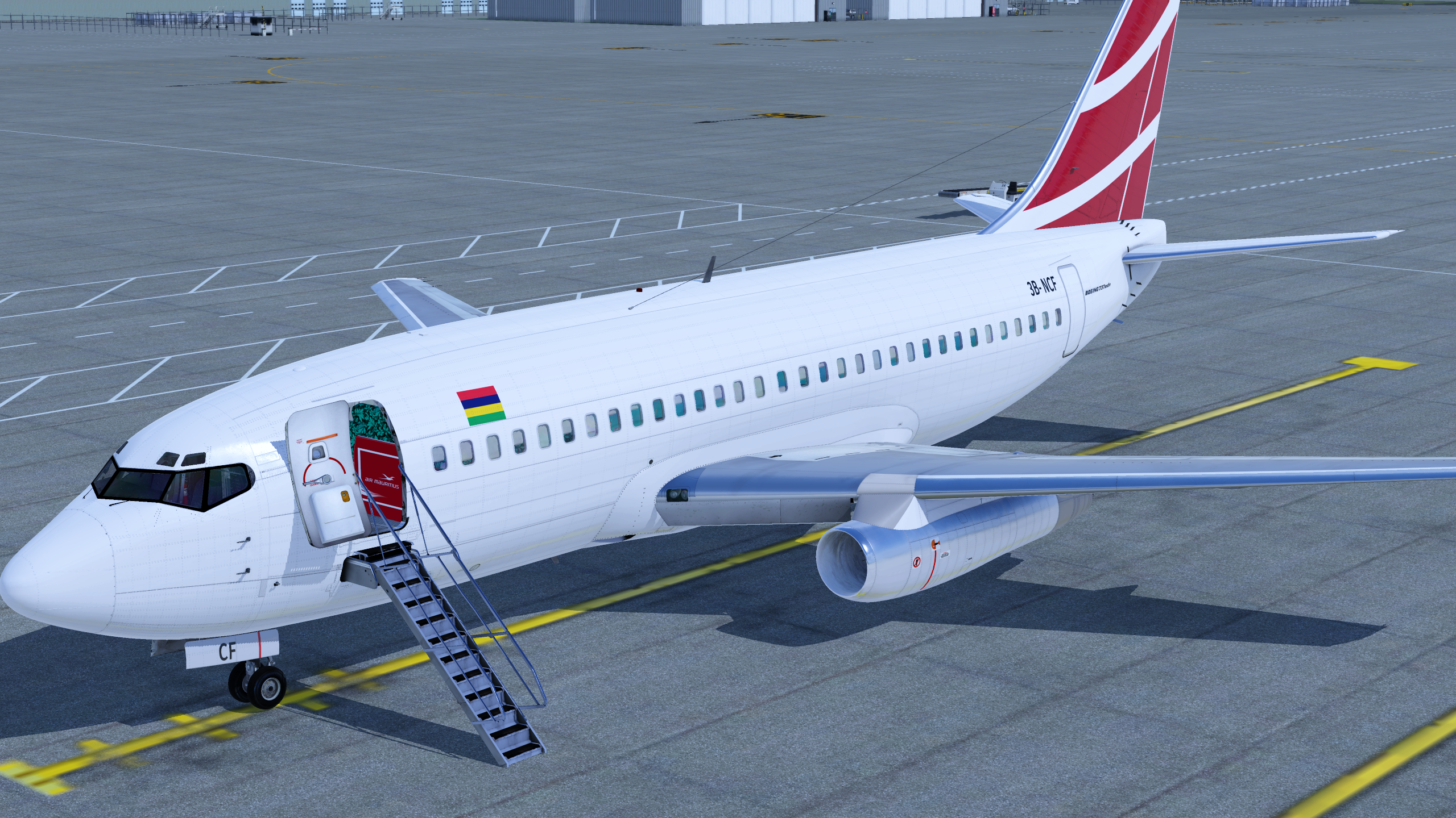 Air Mauritius (Basic colours) 3B-NCF FlyJSim 737 (fictional livery ...