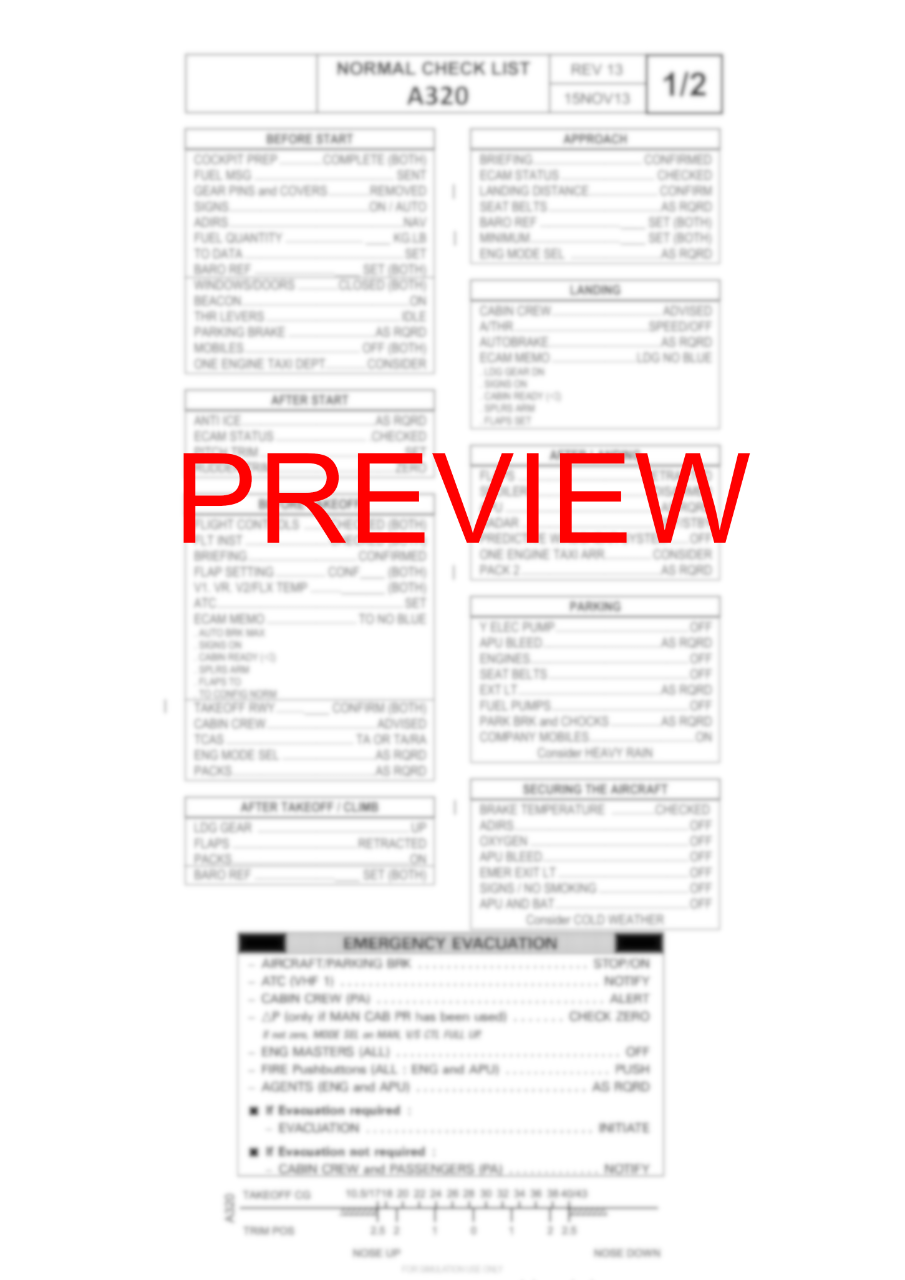 A320 Normal Checklist - Utilities - X-Plane.Org Forum