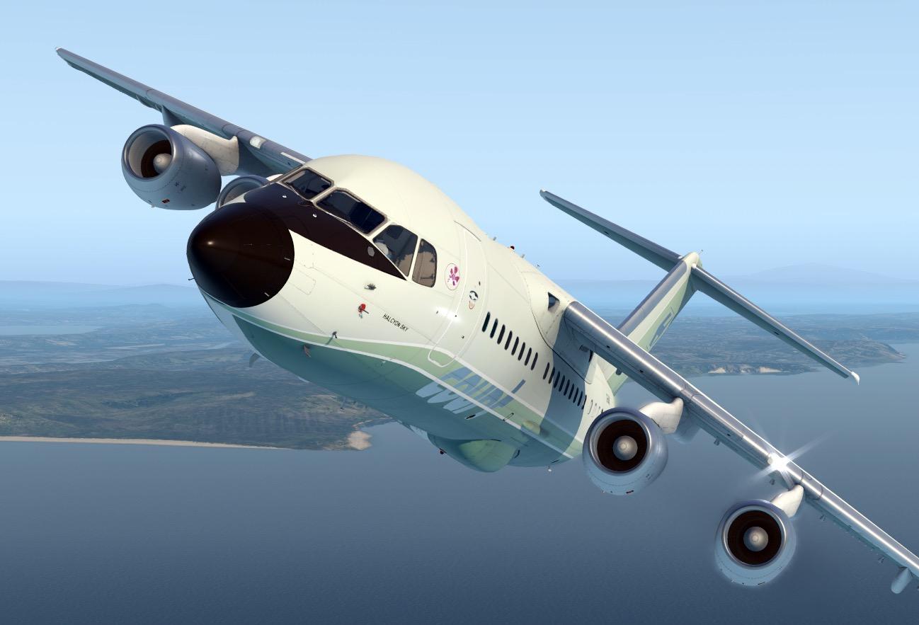 Court Line (Halcyon Sky) - BAe 146-200 by JustFlight - Aircraft Skins ...