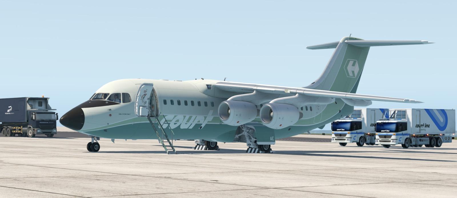 Court Line (Halcyon Sky) - BAe 146-200 by JustFlight - Aircraft Skins ...